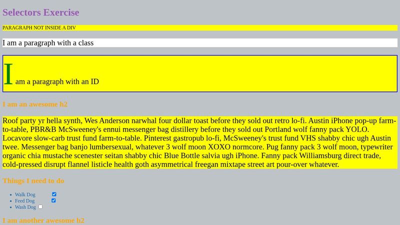 Challenge: CSS Selectors