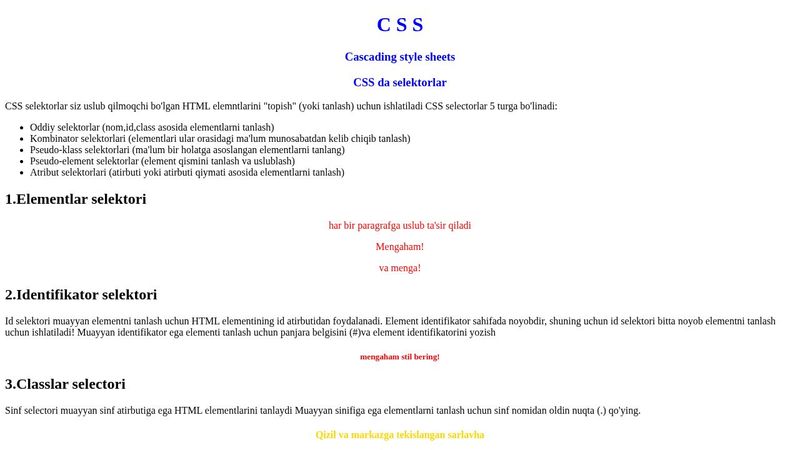 CSS lessons