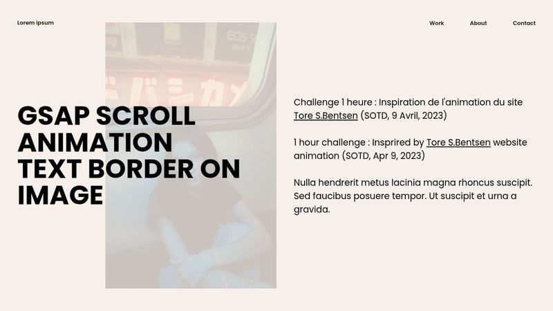GSAP - Scroll animation - Text border on image
