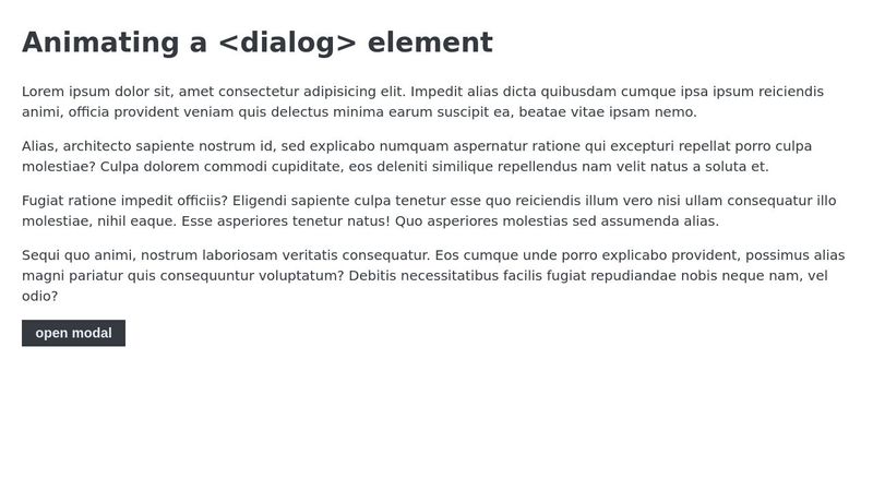 animating dialog and ::backdrop - final