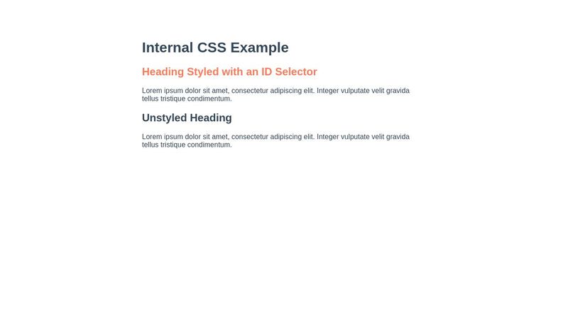 Internal CSS Example