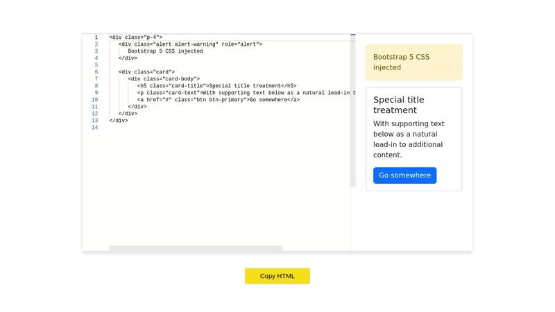 Monaco Editor — HTML Live Preview
