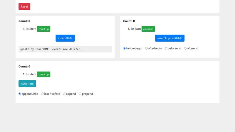 innerHTML vs insertAdjacentHTML
