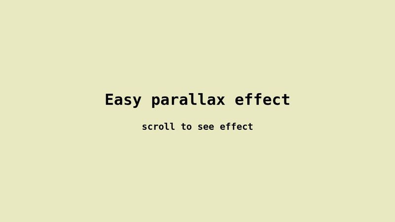 easy parallax effect