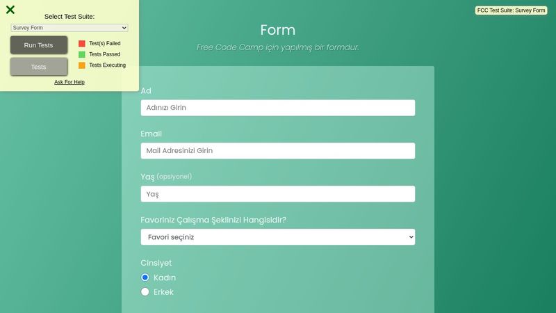 Survey Form-Free Code Camp(Responsive Web Design/Project-2)