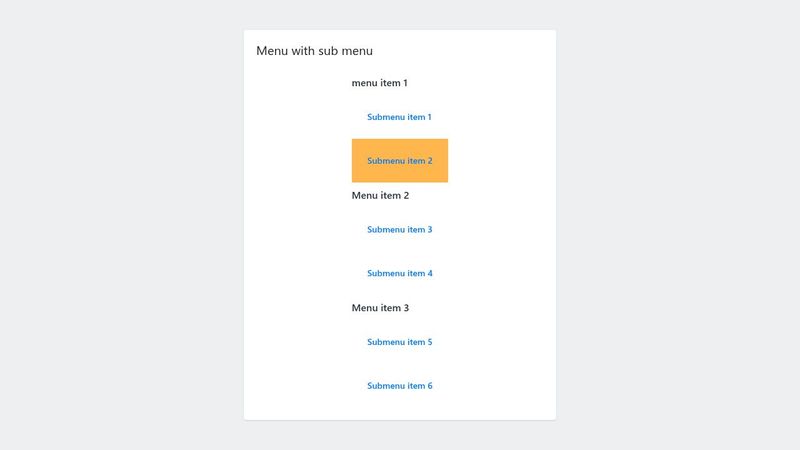 Menu with sub menu (pug mixin)