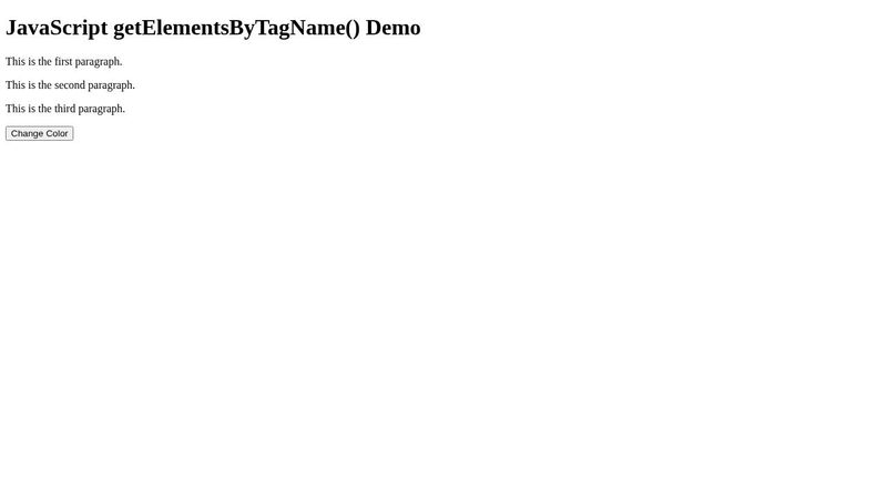 JavaScript document.getElementsByTagName()Untitled