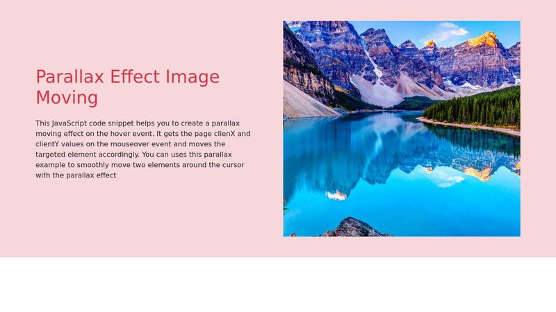 Parallax effect image moving
