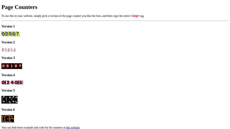 Unit 1 - HTML Basics - Page Counters