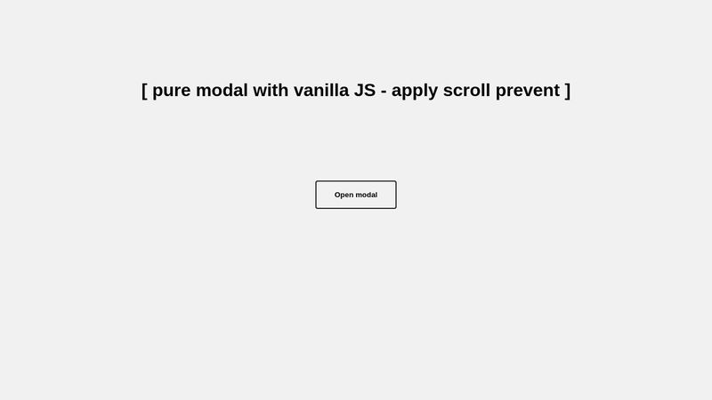 pure modal with vanilla JS - apply scroll prevent