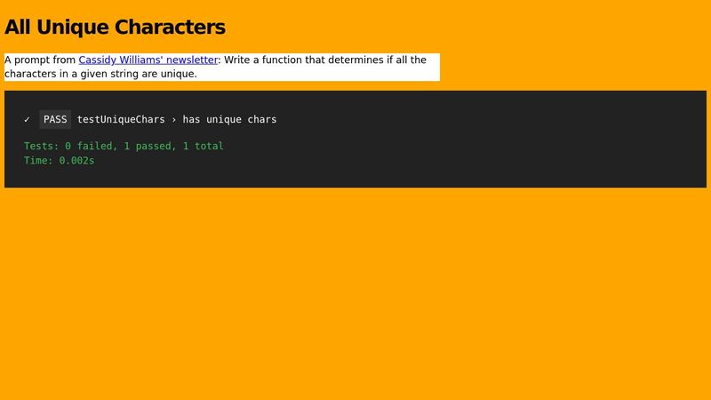 All Unique Characters