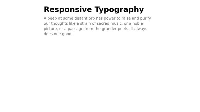 CSS Nugget: Responsive Typography