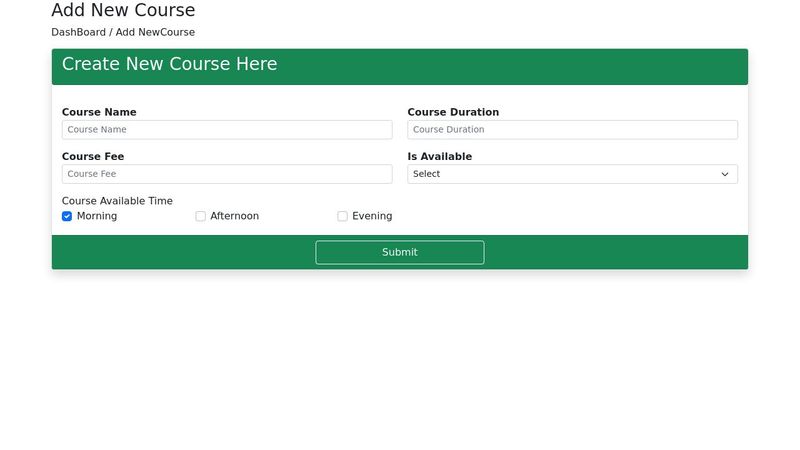 Add New Course 2