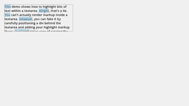 Highlight Text Inside a Textarea