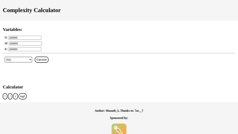 Complexity Calculator