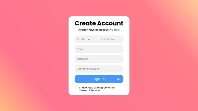 Cool sign up page design - InCoderWeb