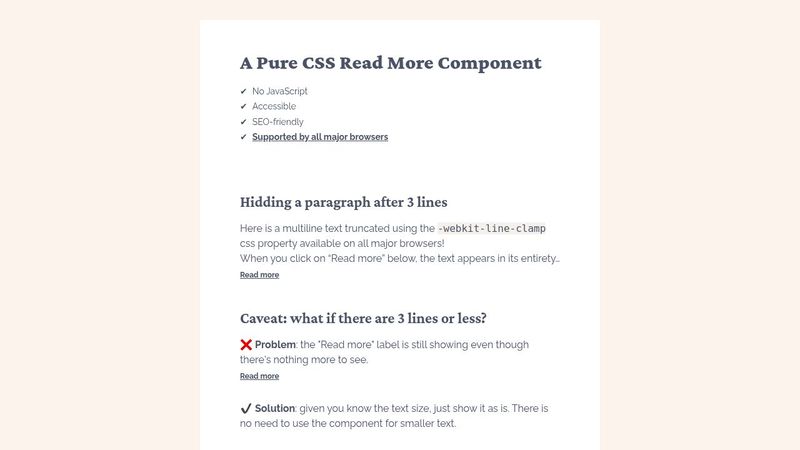 A Pure CSS Read More Component