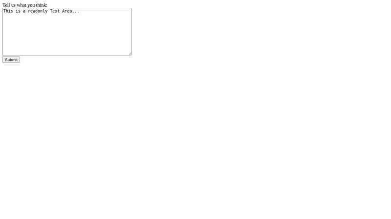 using readonly attribute in HTML tag