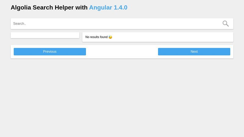 Example using Angular 1.4.0 with Algolia Search Helper- backend search