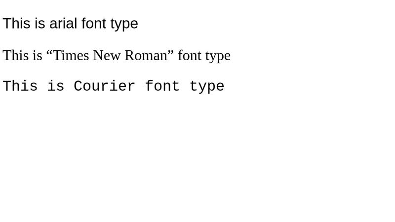 font family HTML