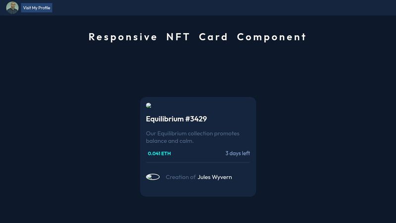 Responsive NFT Card Component | Frontend Mentor