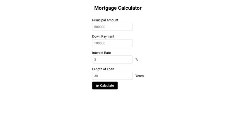 Mortgage calculator - Vanilla JS template