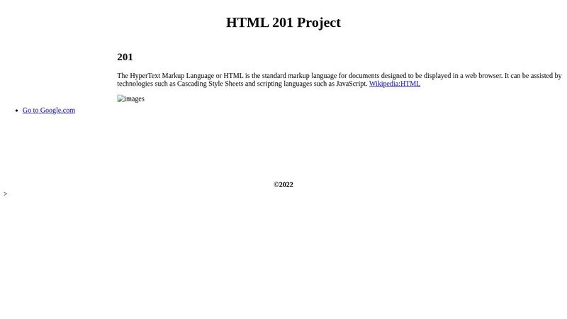 HTML 201 Project
