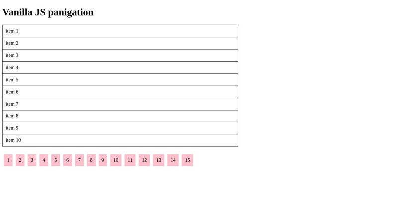 Vanilla JS Pagination