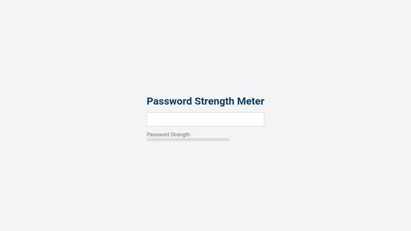 UI Pattern : Password Strength Meter