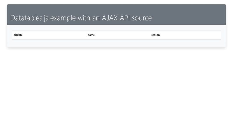 Datatables.js with Ajax Source