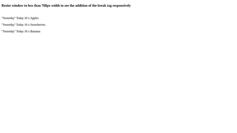 Responsive Break Tag