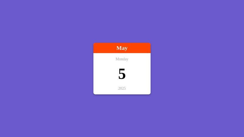 Mini Calender Using Html Css Javascript