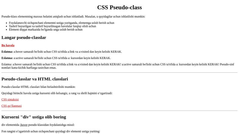 CSS pseudo-class