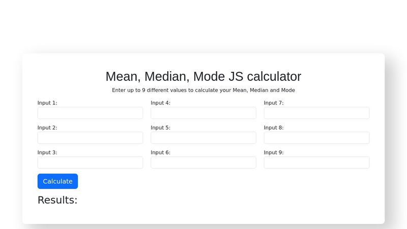 Mode, Median and Mean functions and switch - JS practice