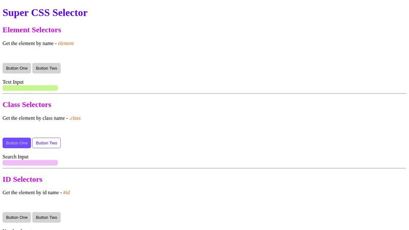 CSS Syntax; Class, Element, and Id Selector