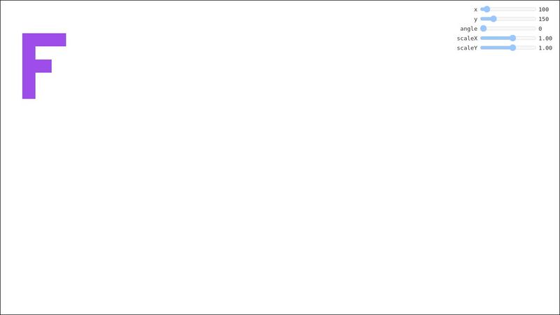 WebGL - 2D Geometry Matrix Transform - Centered F Rotation