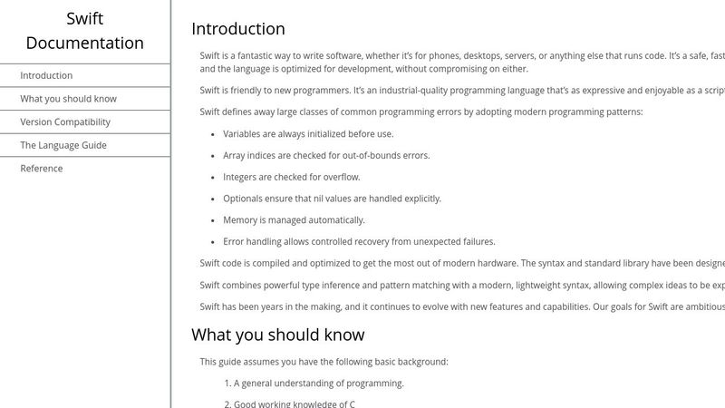 Swift Technical Documentation Page