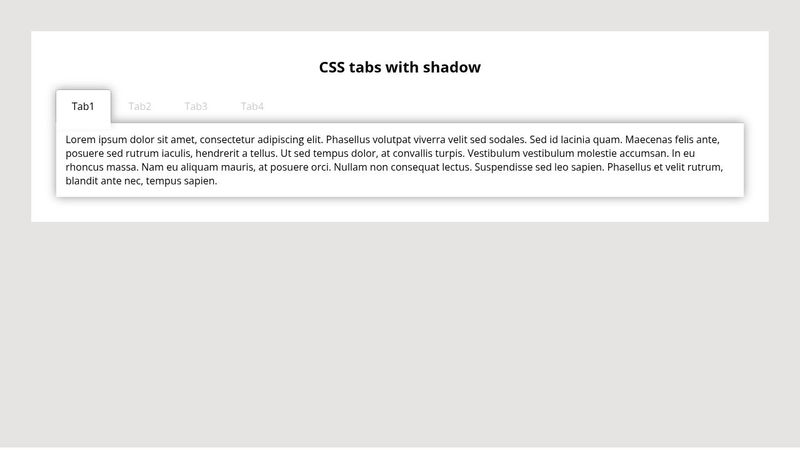 Simple CSS tabs with shadow