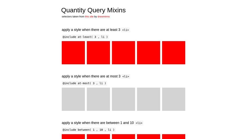 Quantity Query Mixins