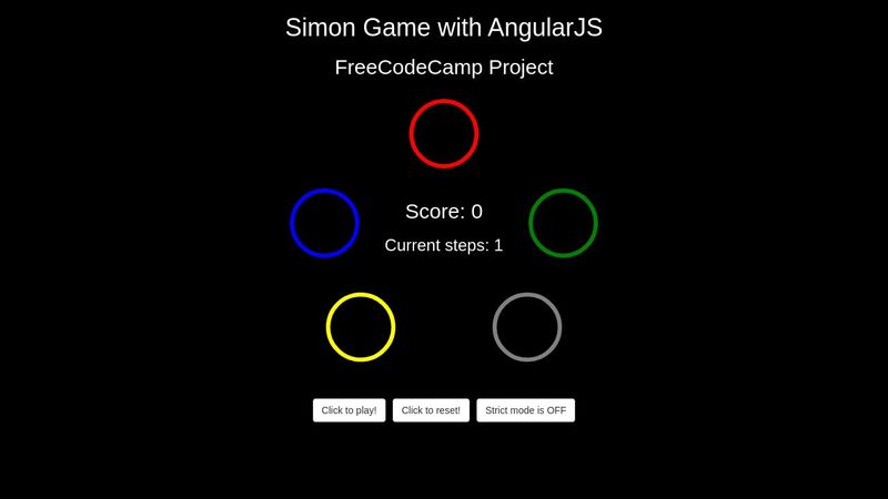 Simon Game with AngularJS FreeCodeCamp