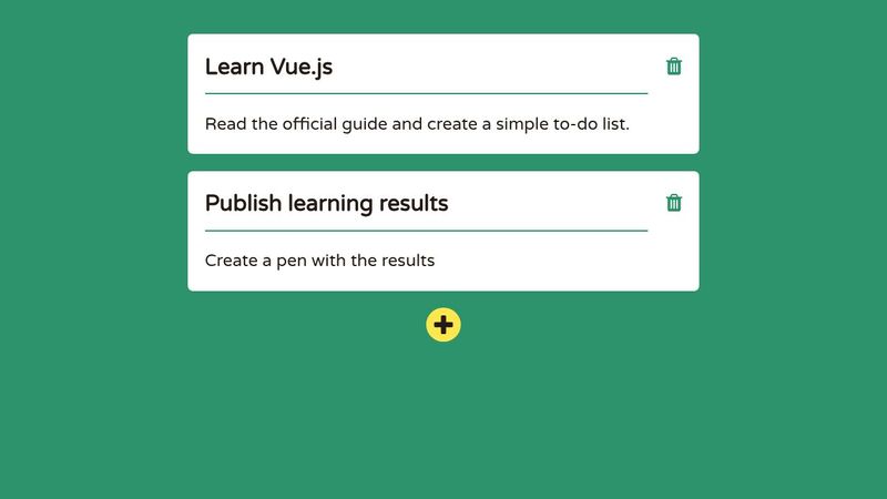 Simple to-do list (Day #1) [Vue.js, FontAwesome]