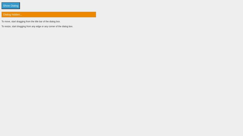 Draggable and Resizable Dialog Box