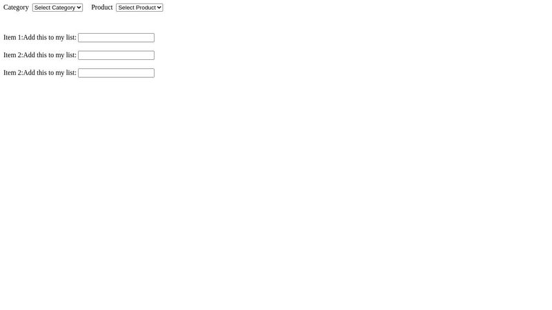 Filter List by Category then Product then enter Product into Textbox