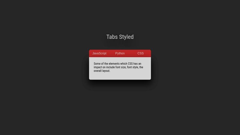 JavaScript Tabs Styled