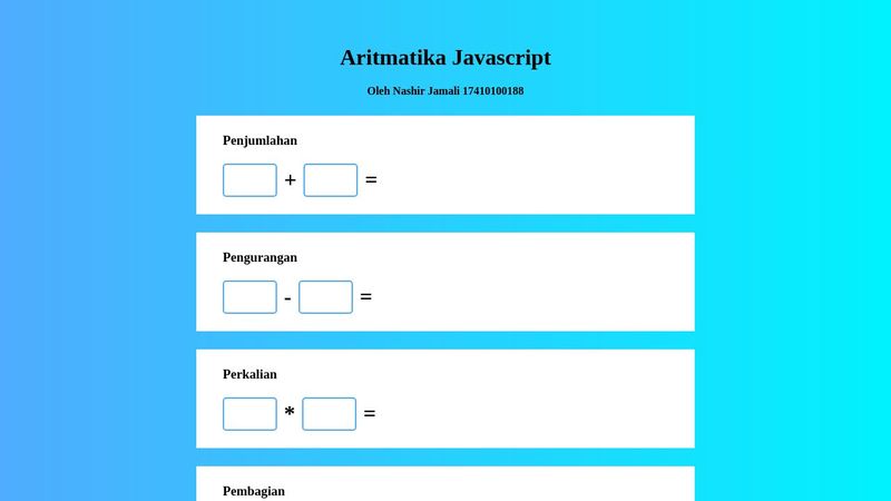 Aritmatika Operator Realtime