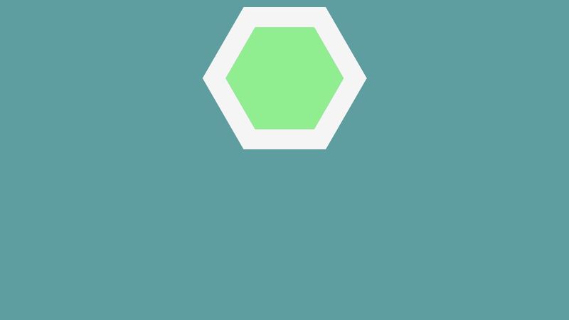 One-element bordered CSS hexagon mixin