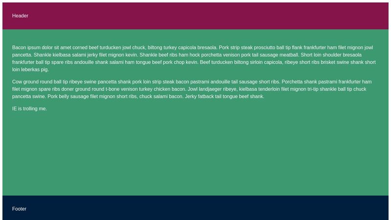 Flexbox: Sticky Footer