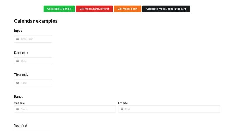 Semantic-ui (Modal and Calendar)