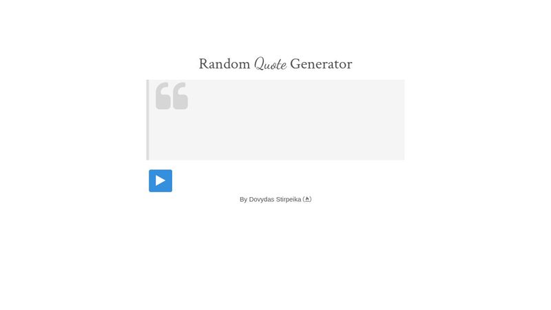 Random Quote Generator [FreeCodeCamp Project]
