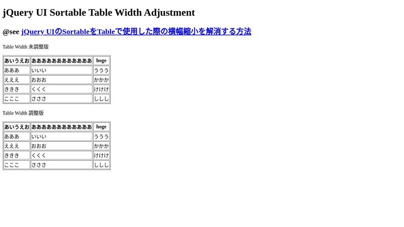 jQuery UI Sortable Table Width Adjustment